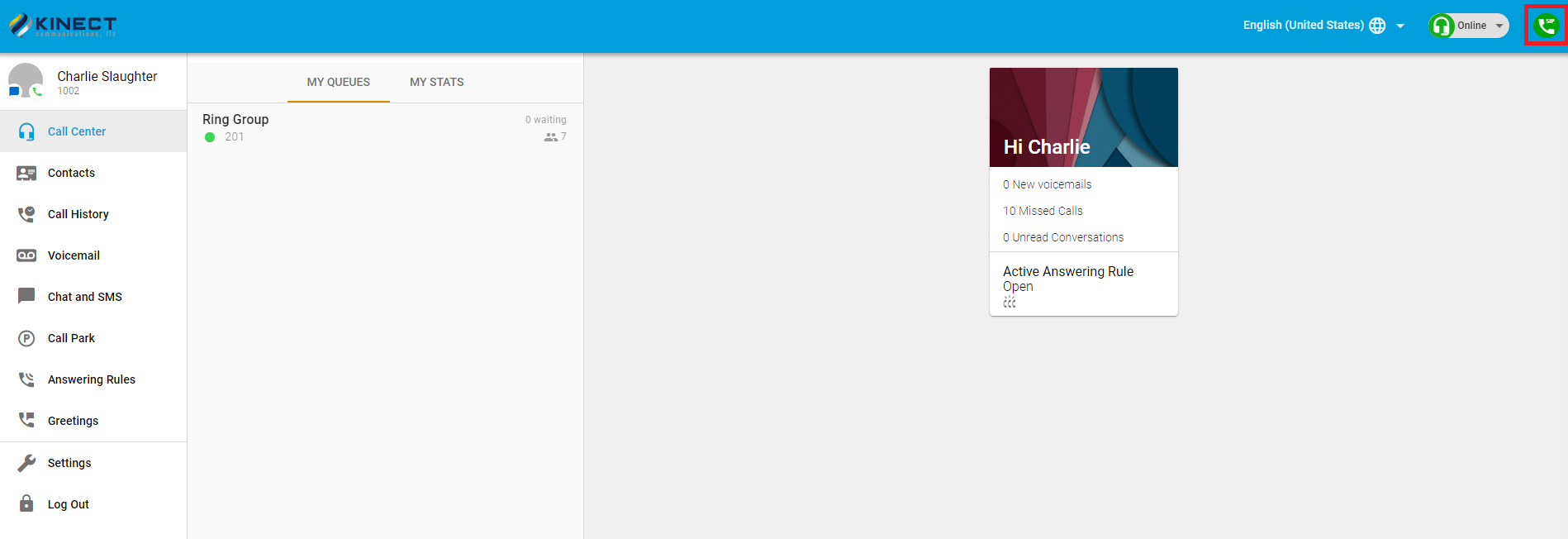 Using the Kinect Web Phone Application